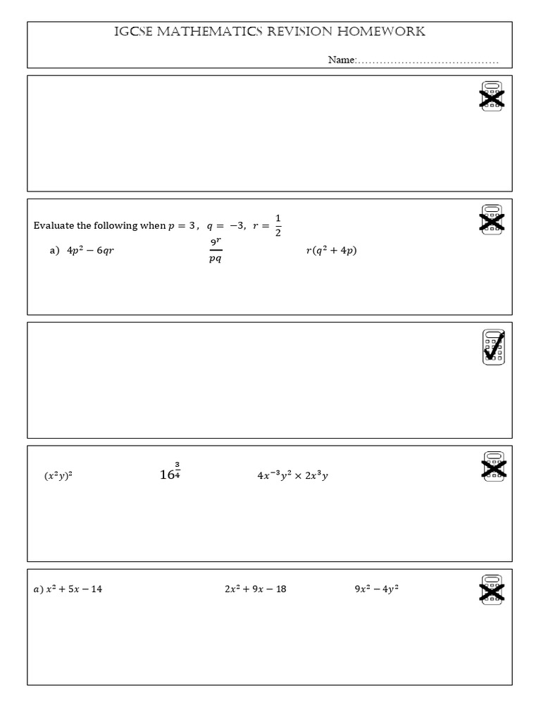 IGCSE Revision Homework B2W6 | PDF | Circle