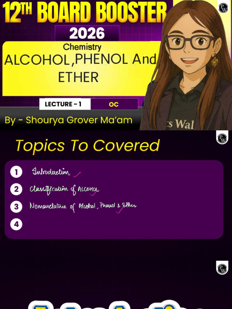 OC - Alcohol, Phenol and Ethers 01 Class Notes | PDF
