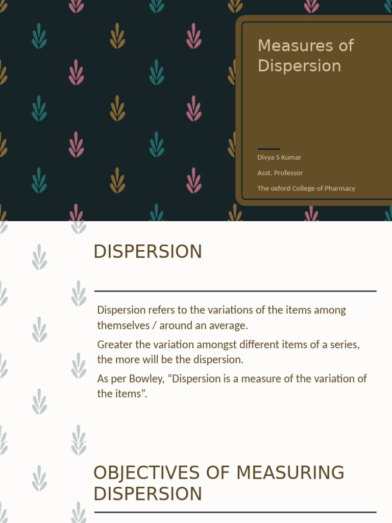 Measures of Dispersion | PDF | Quartile | Mean