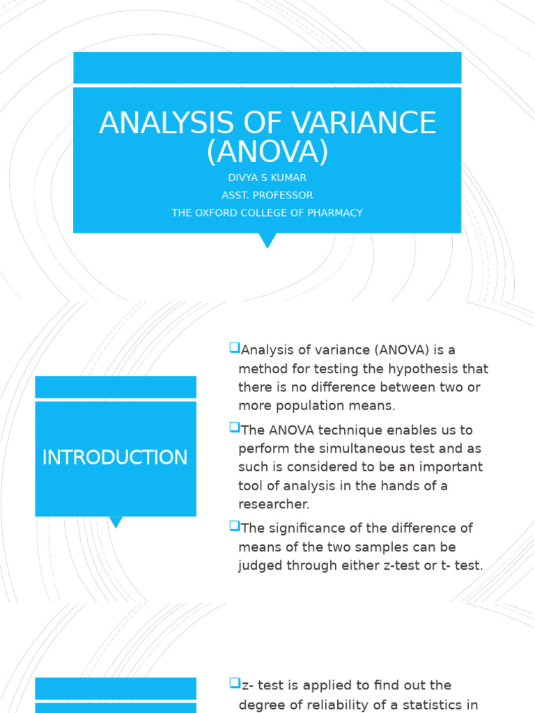 Understanding ANOVA Techniques and Applications | PDF | Analysis Of ...
