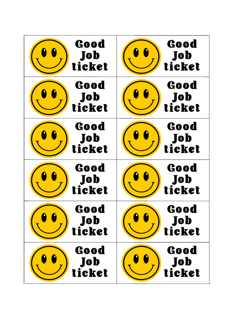 Good Job Ticket | PDF
