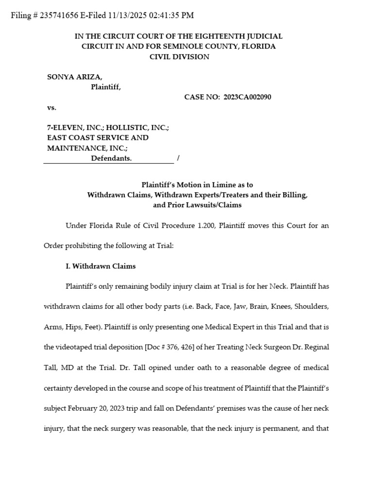 Motion in Limine | PDF | Lawsuit | Judiciaries