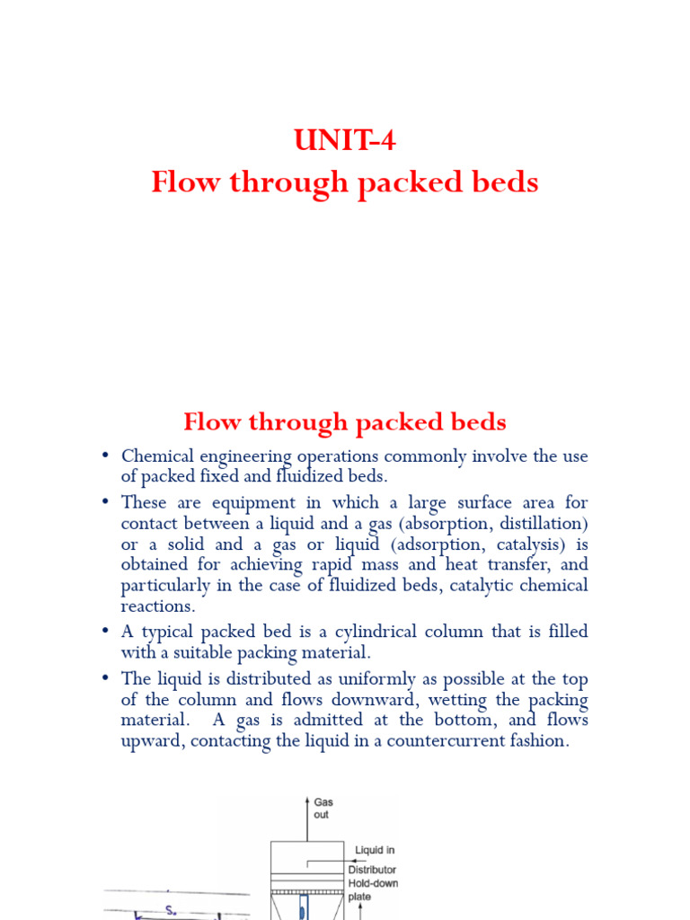 UNIT-4 Flow Through Packed Beds | PDF | Fluidization | Force