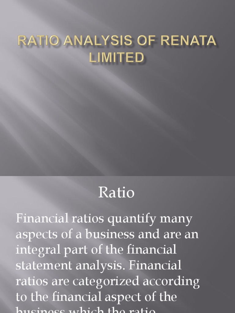 Ratio Analysis of Renata Limited PPP | PDF | Return On Equity | Price ...