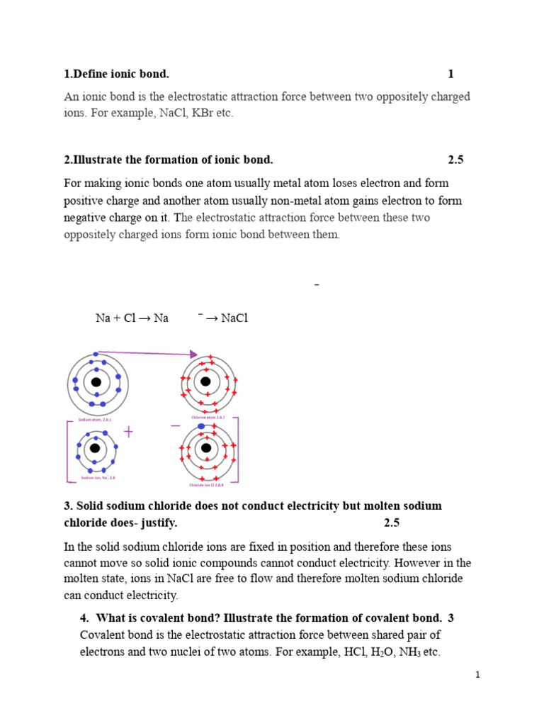 Bonding Notes - 250915 - 111704 | PDF | Ionic Bonding | Chemical Bond