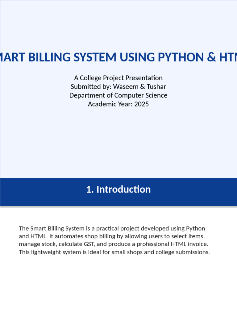 Smart Billing System CollegeTheme | PDF