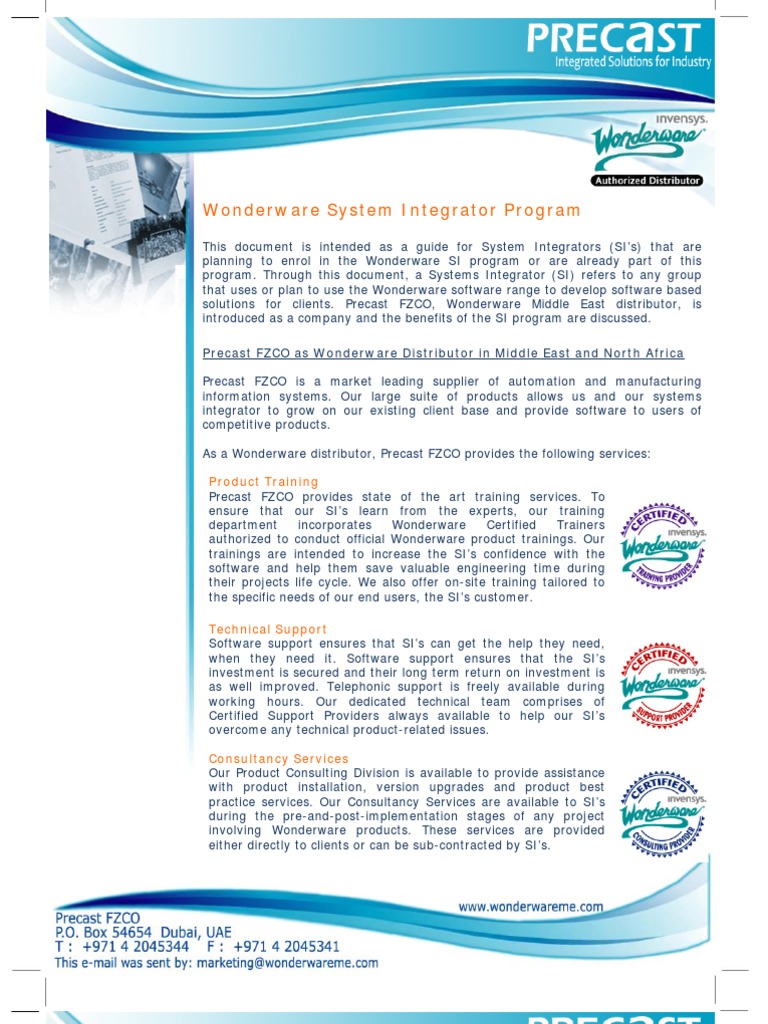 Precast Wonderware SI Program Guide - Rev2 | PDF | Professional ...
