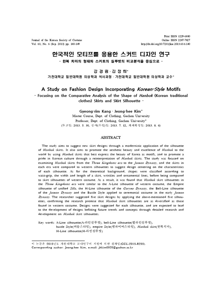 A Study On Fashion Design Incorporating Motifs: Korean-Style | PDF