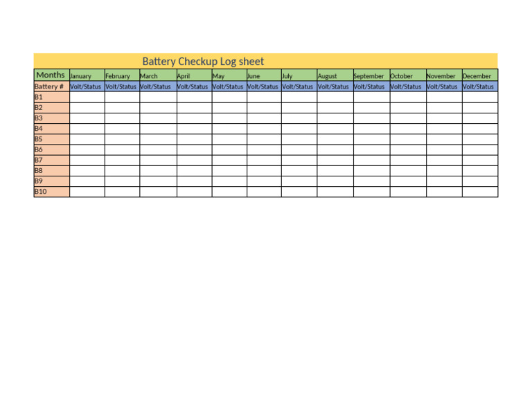 Battery Log Sheet | PDF