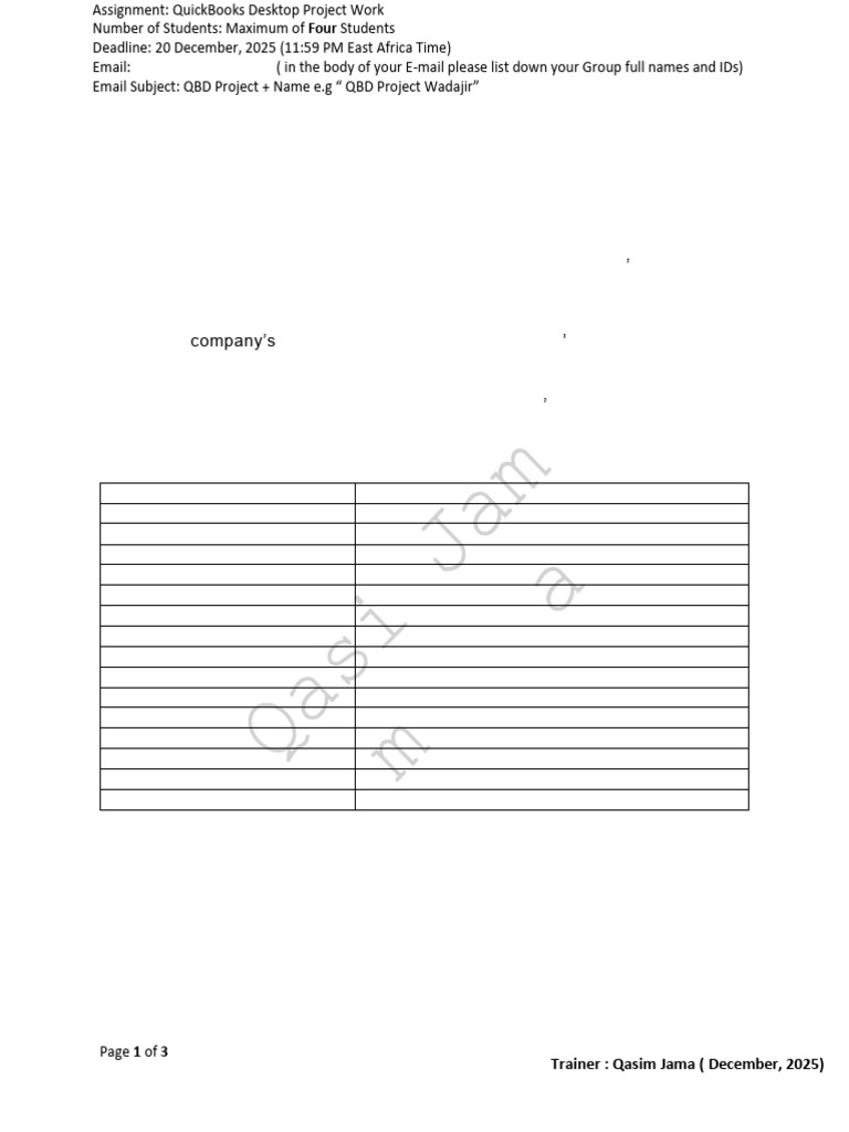 QuickBooks Desktop Project Work For CSI | PDF | Quick Books | Business