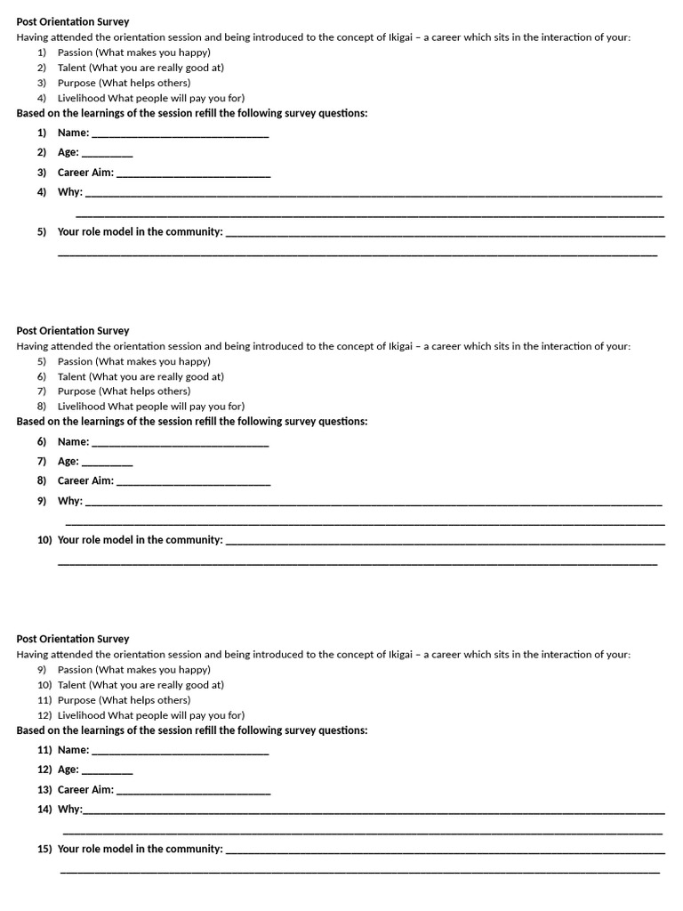 Survey Form Grade 9 | PDF