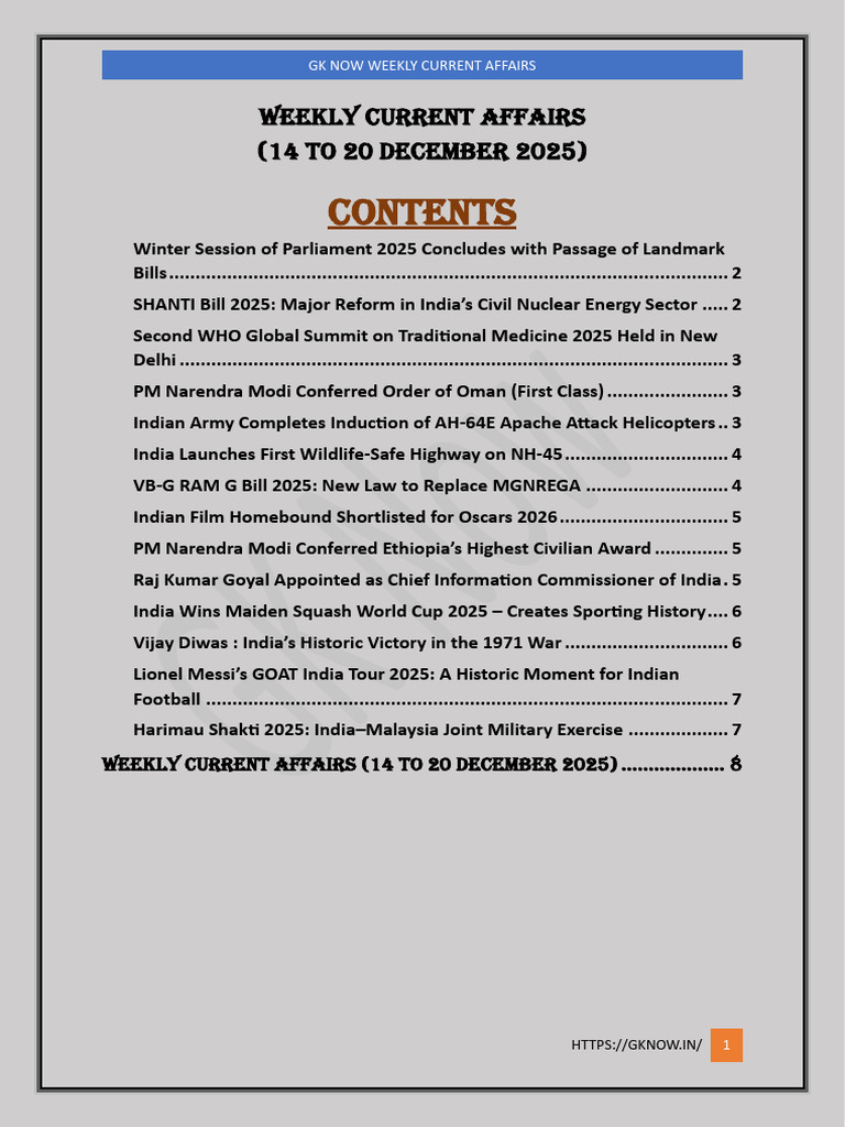Curret Affairs | PDF