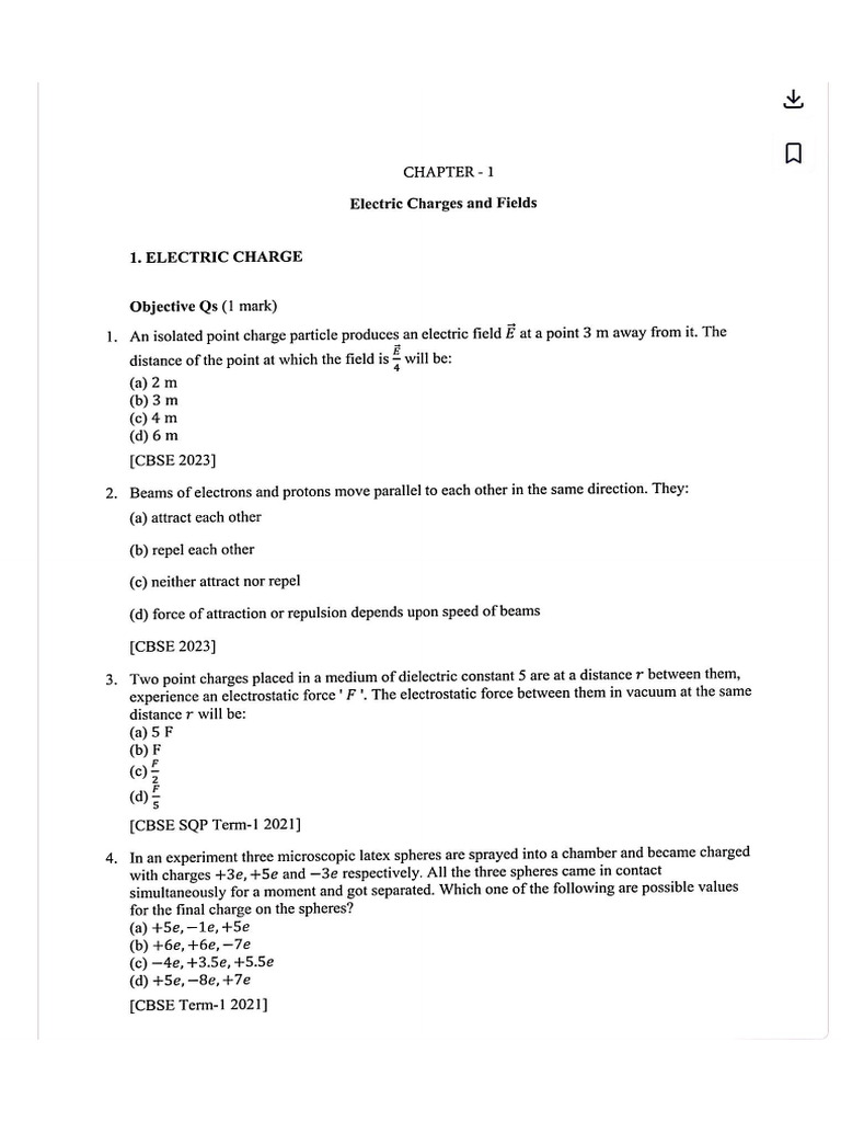 Pyq CH 01 | PDF