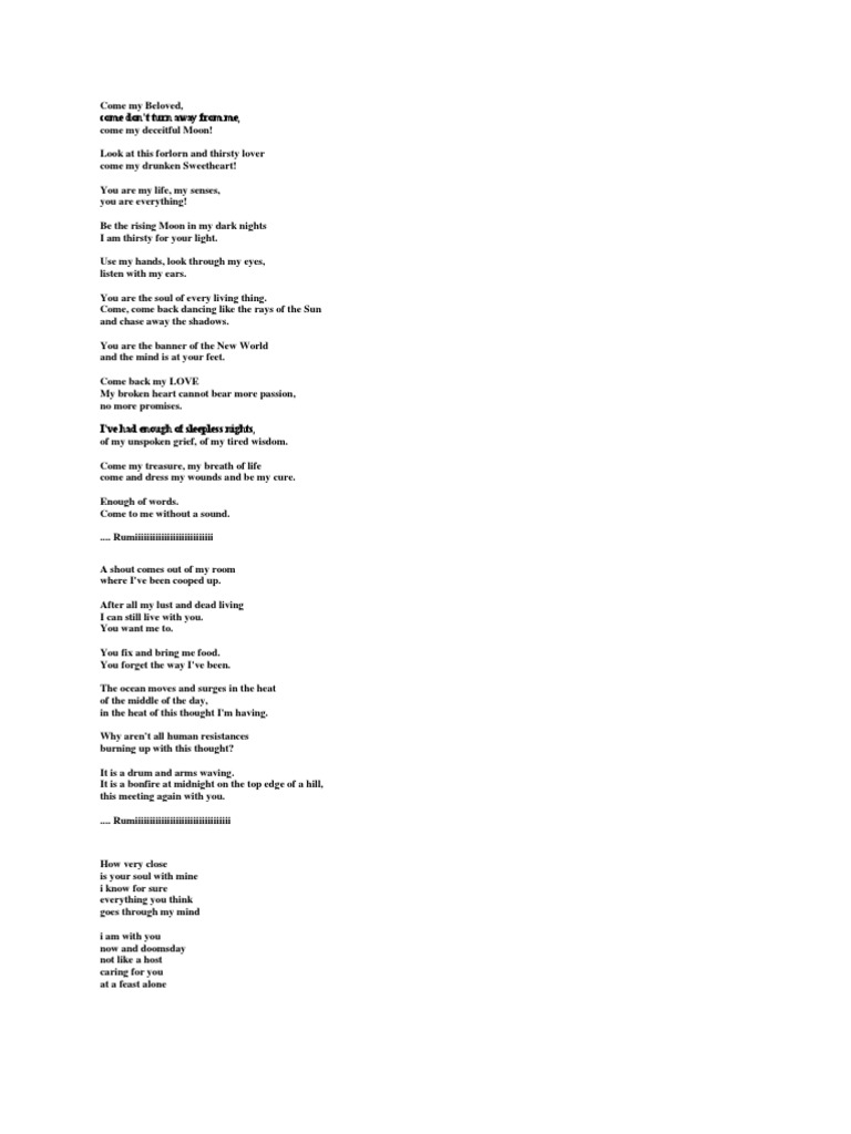 Sufi Poems | PDF | Religious Behaviour And Experience | Religious ...