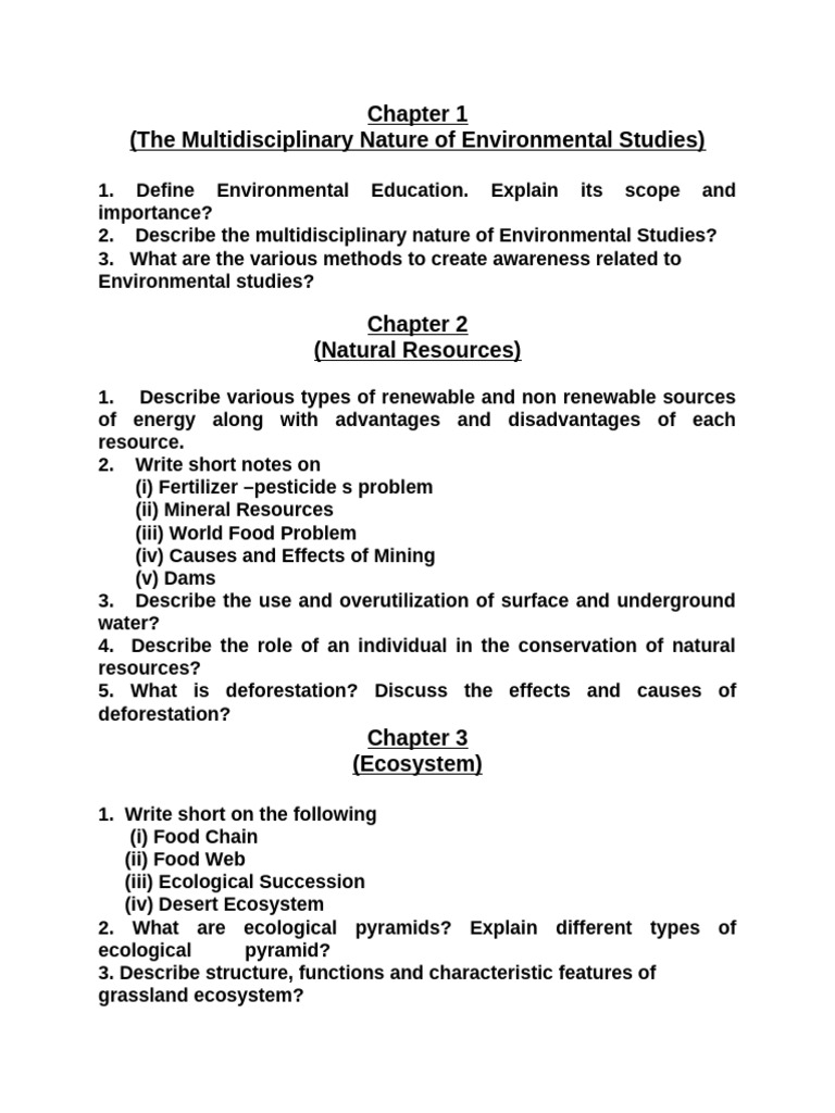 Environmental Studies Overview and Issues | PDF | Pollution ...