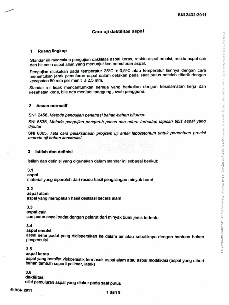 Cara Uji Daktilitas Aspal | PDF