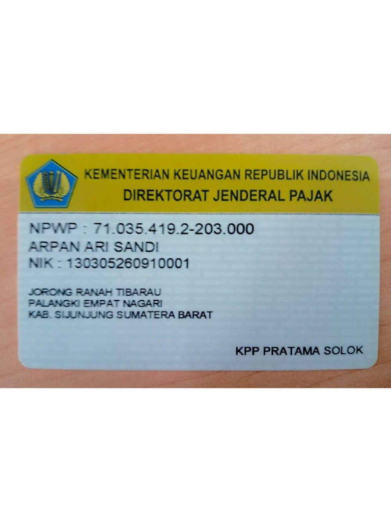 NPWP Arpan | PDF