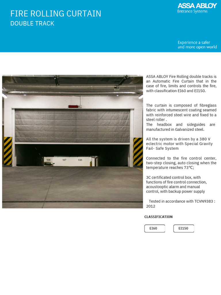 ASSA ABLOY Fire Rolling Curtain System | PDF | Curtain | Manufactured Goods