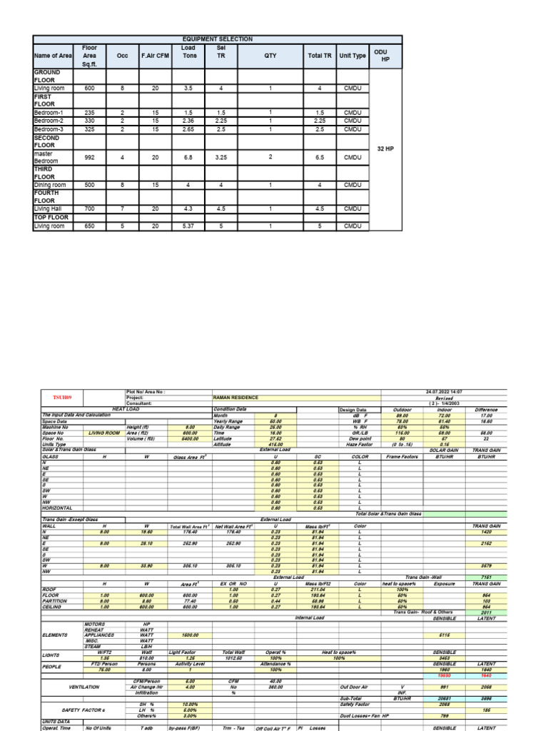 Heat Load Calculation by Gree | PDF | Building Insulation | Ventilation ...