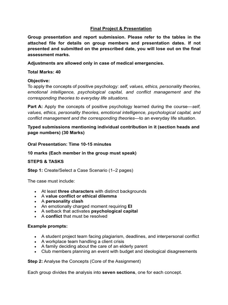 Positive Psychology Group Project Guide | PDF | Emotional Intelligence ...