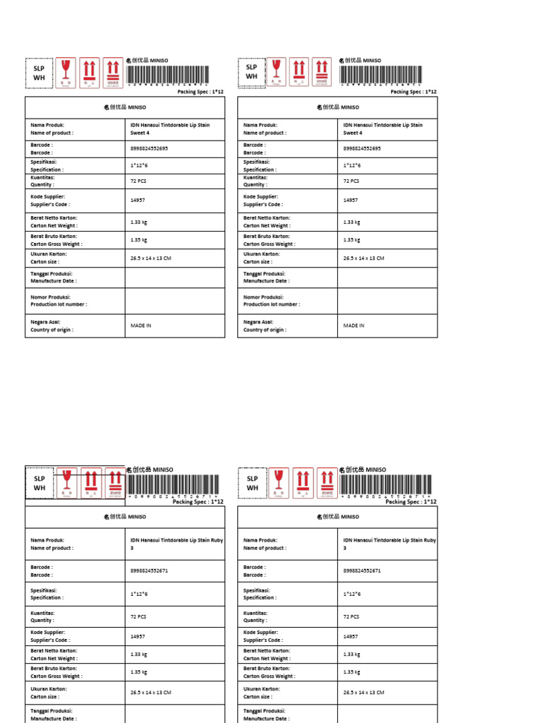Shipping Mark PO 1 - Masterbox | PDF | Encodings | Internet Of Things