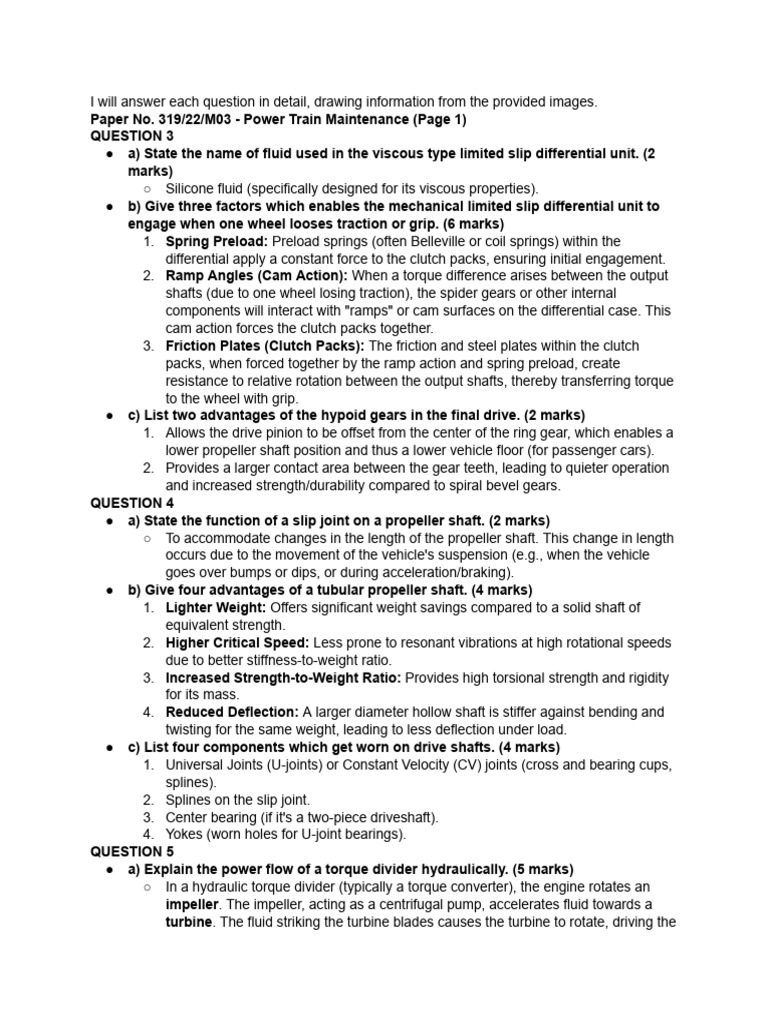 Answer Each and Every Single Questions Clearly in ... | PDF | Gear ...