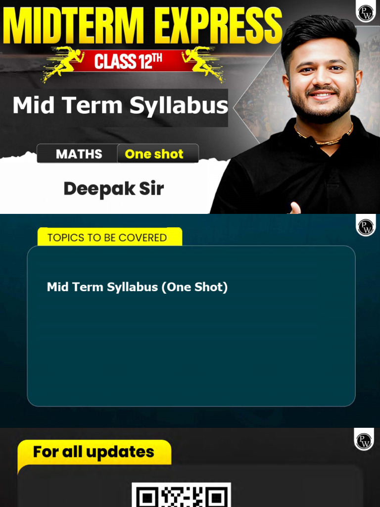 Class 12 Maths Half Yearly Marathon - Class Notes | PDF