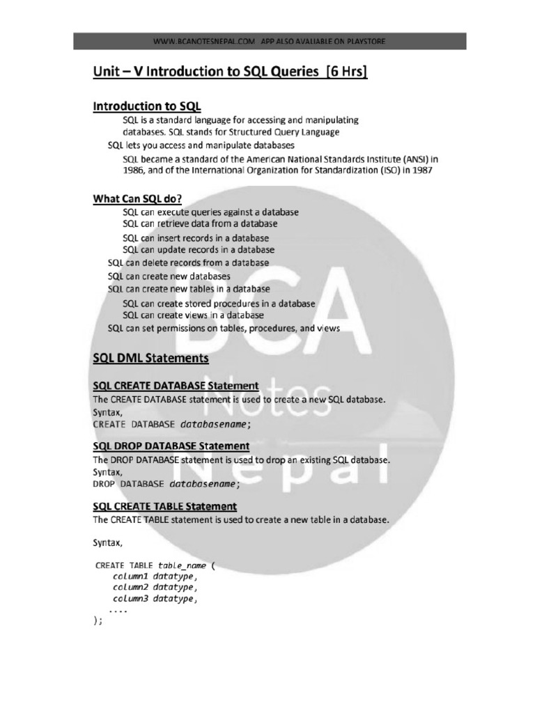 SQL | PDF