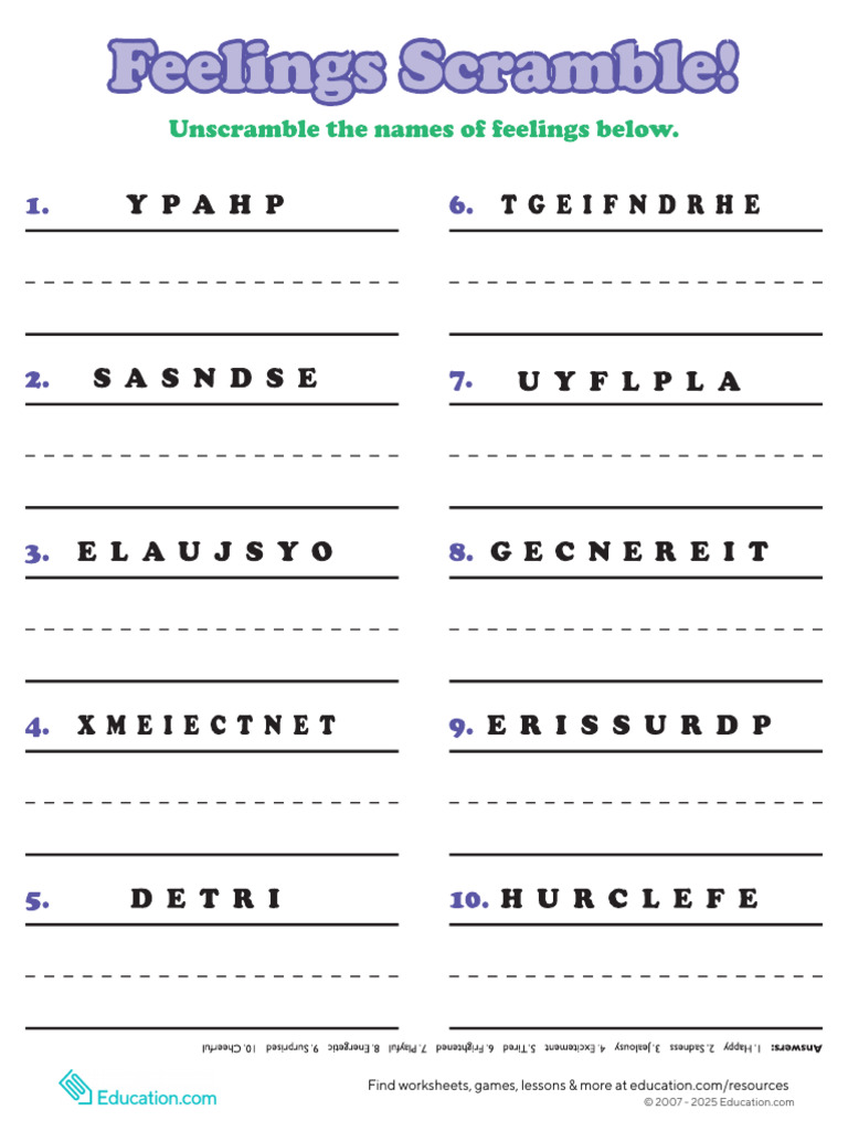 Word Scramble 14 | PDF