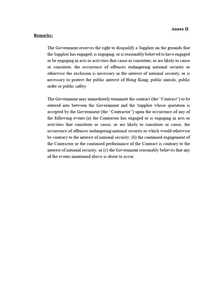 Annex II NSL | PDF