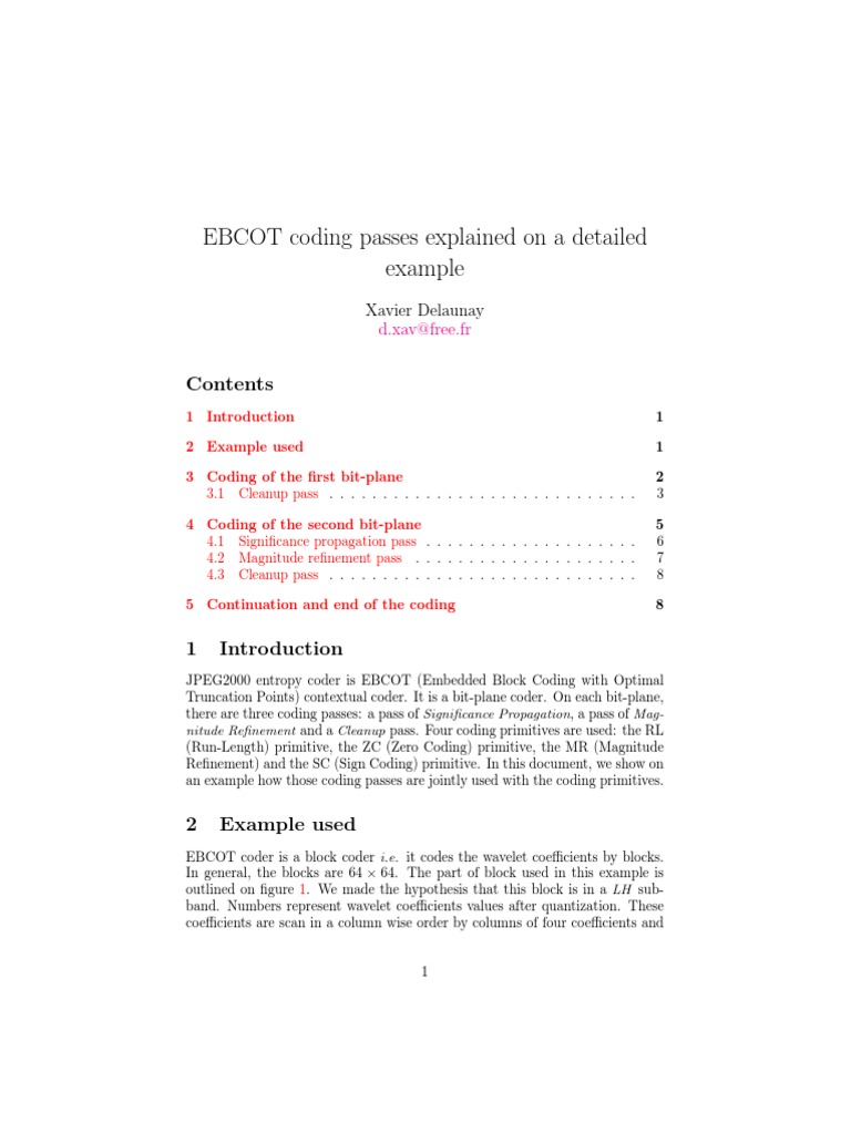 EBCOT Example | PDF | Bit | Computer Data