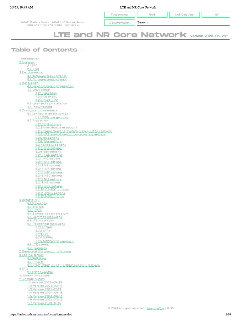 Amarisoft LTE and NR Core Network | PDF | Internet Architecture ...