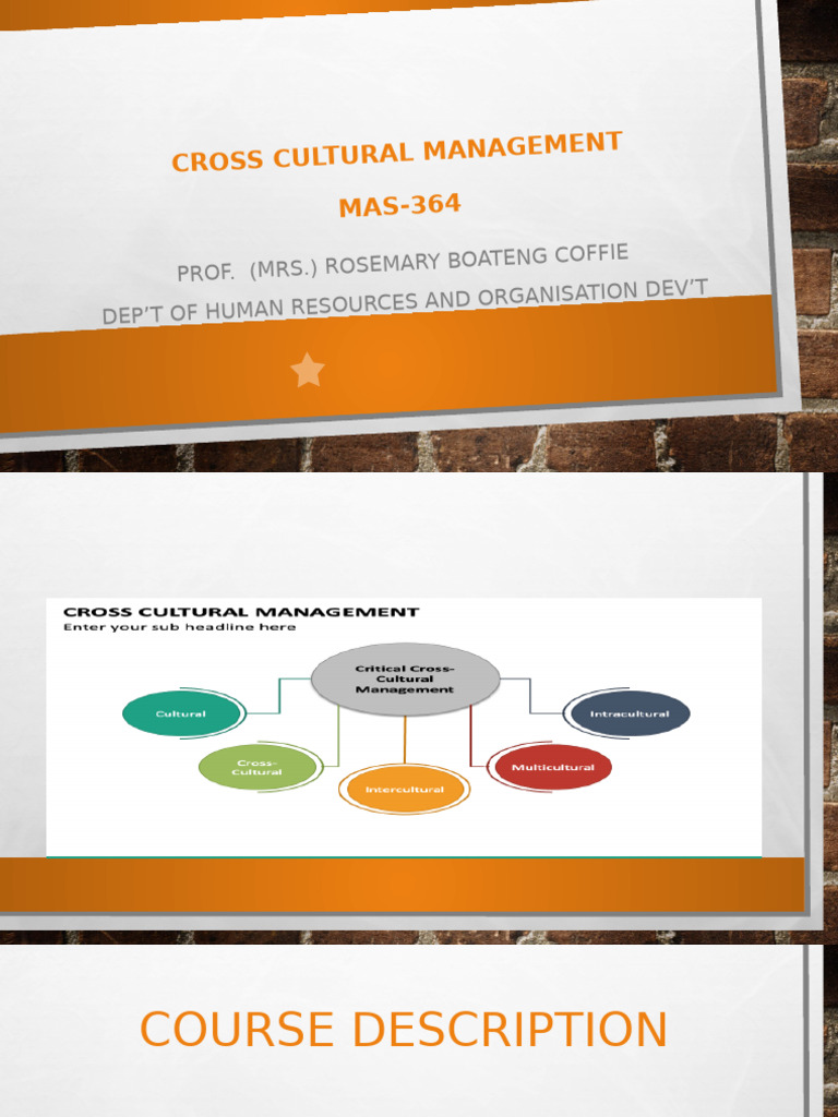 Cross-Cultural Management Course Overview | PDF | Communication | Cross ...