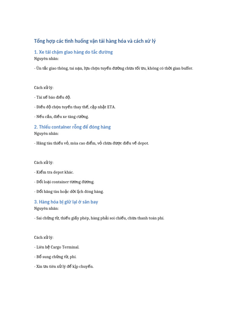 Tinh Huong Van Tai Hang Hoa | PDF