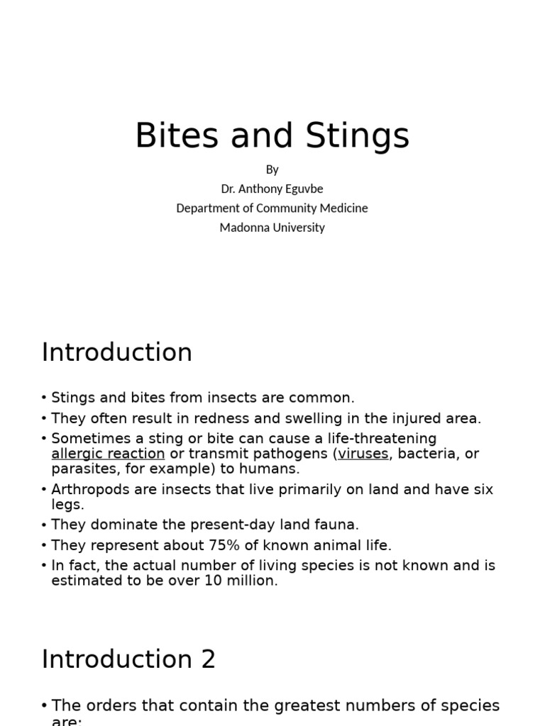 Understanding Insect Bites and Stings | PDF | Rabies | Mosquito
