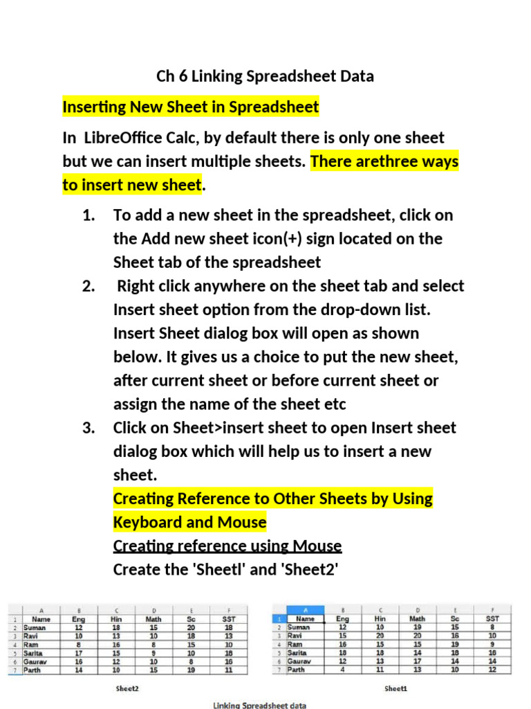 CH 6 Linking Spreadsheet Data | PDF | Spreadsheet | Hyperlink
