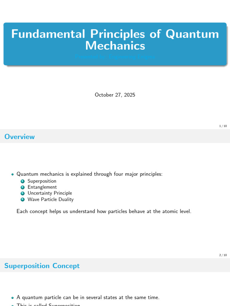 Fundamental Principles of Quantum | PDF | Quantum Entanglement ...