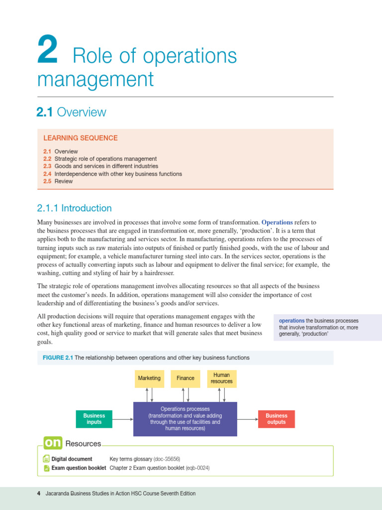 C 02 Role of Operations Management | PDF | Cost Of Living | Warehouse
