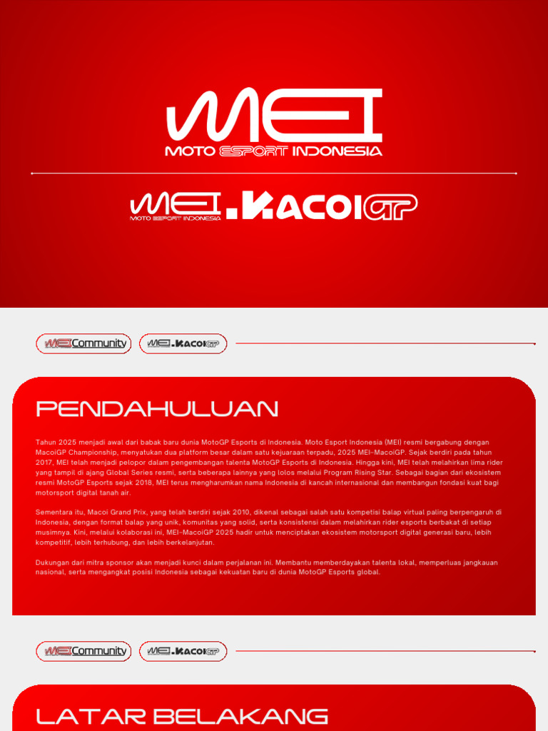 Kolaborasi MEI dan MacoiGP 2025 Esports | PDF