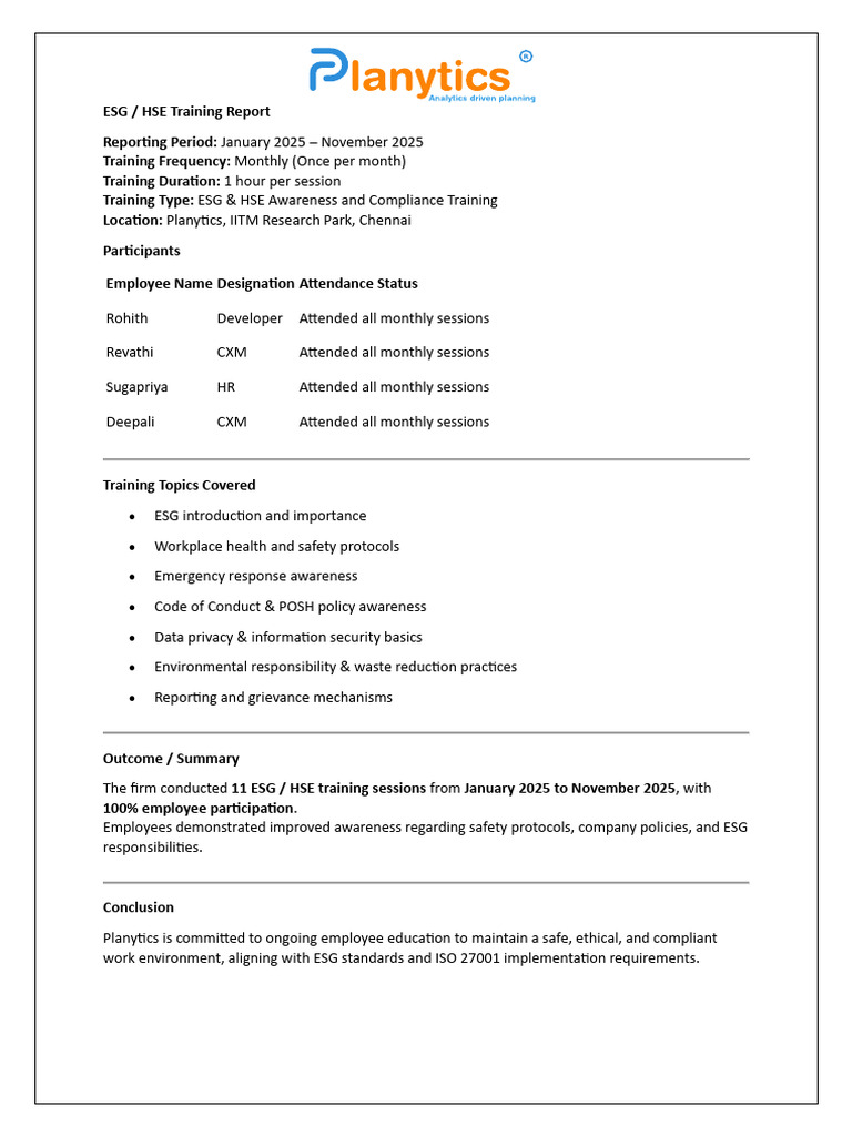 ESG Training | PDF
