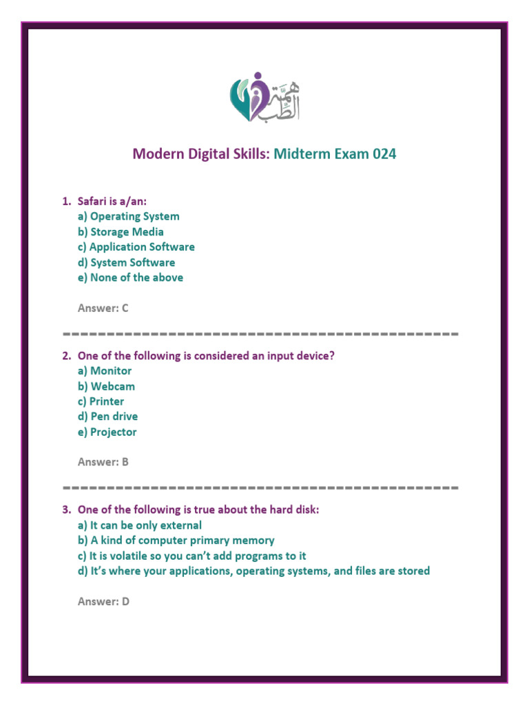 Digital Skills Midterm Exam Guide | PDF | Artificial Intelligence ...