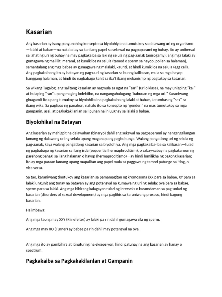 Kasarian | PDF