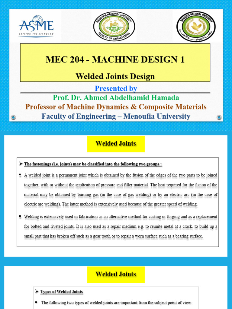 Welded Joints Design in Machine Engineering | PDF
