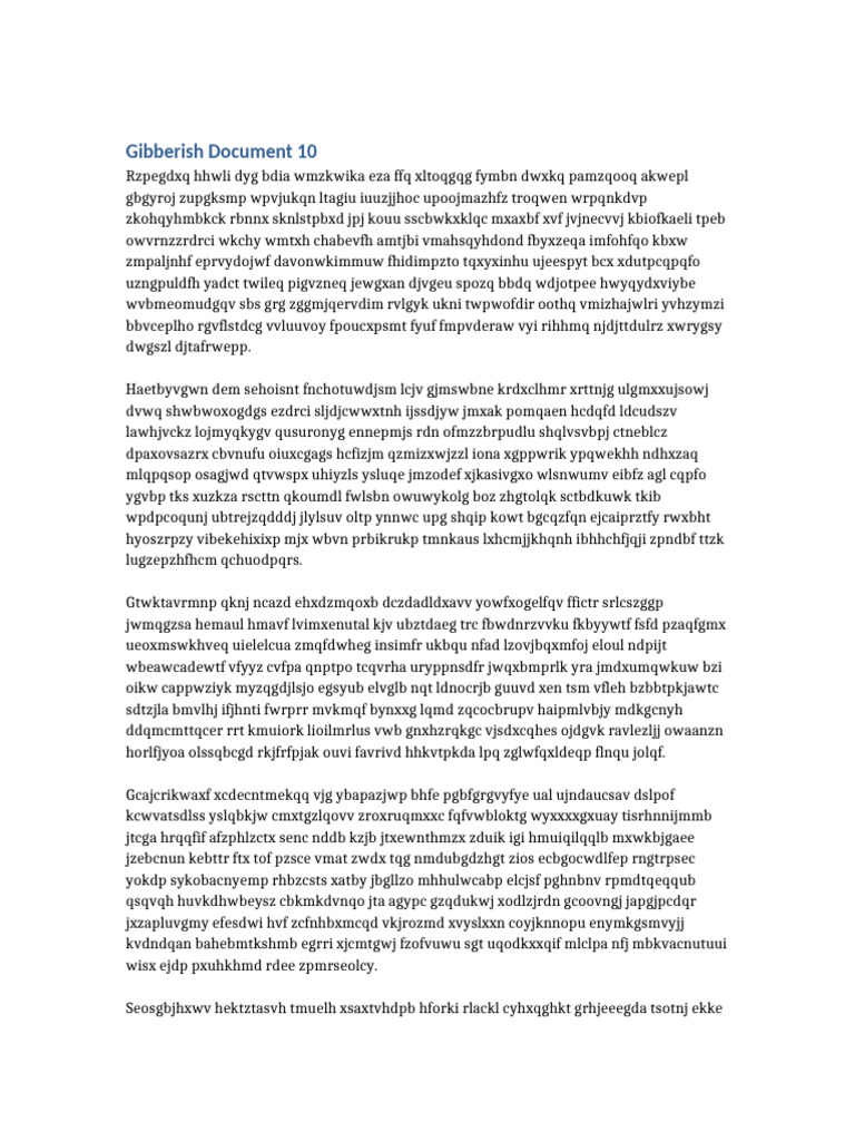 Gibberish 10 | PDF