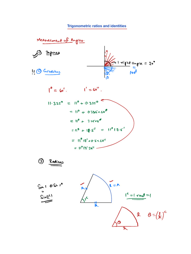 Trigonometric Ratios and Identities G1L | PDF | Triangle Geometry ...
