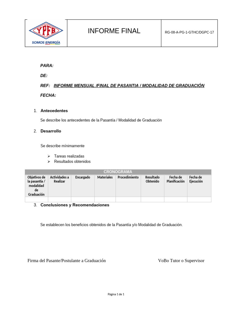 Formato Informe Final | PDF