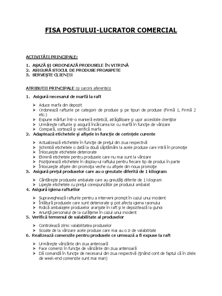 Lucrator Comercial | PDF