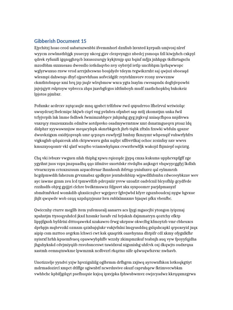 Gibberish 15 | PDF