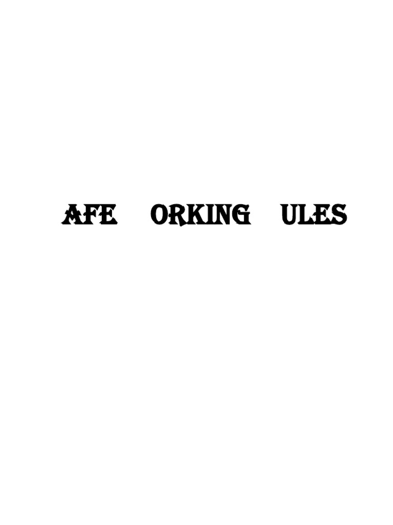 Safe Working Rule (SWR) Book in English | PDF | Fires | Carbon Dioxide