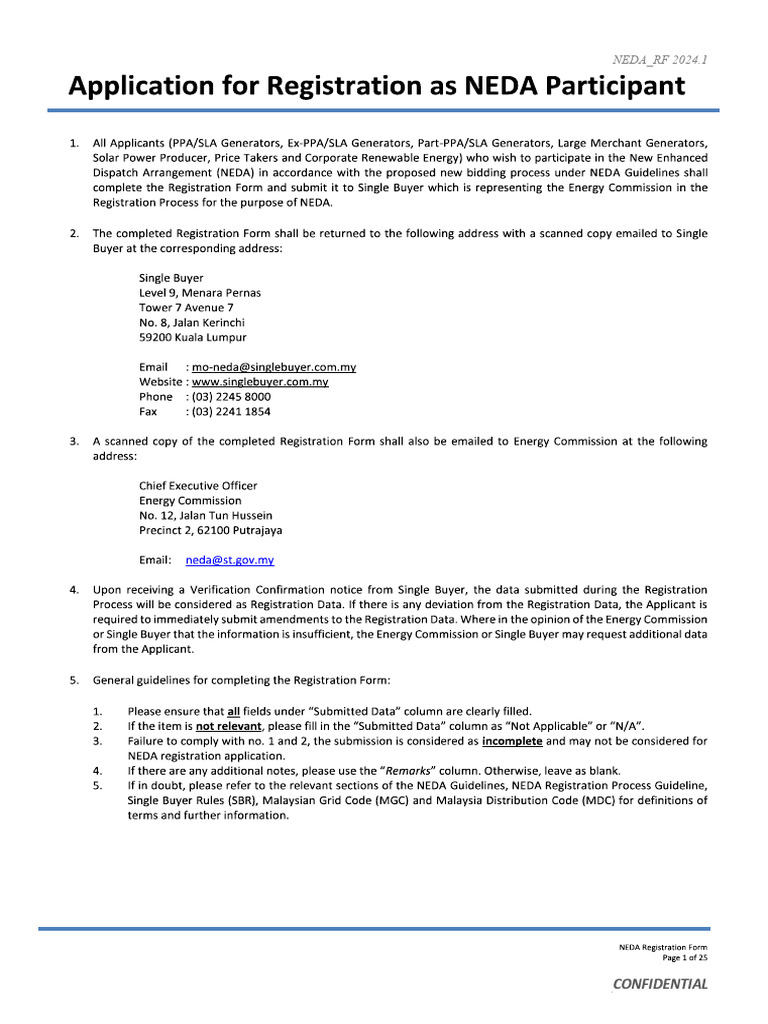 NEDA Registration Form - 230125 | PDF